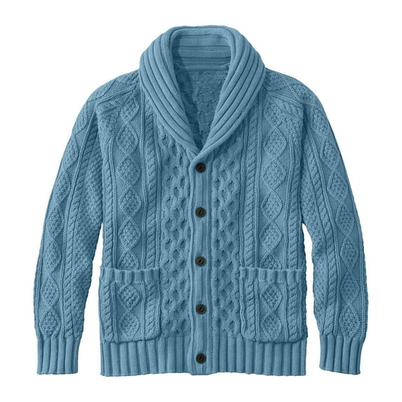 Ahabrexf Knit Sweater Men, V Neck Cardigan Sweater Button up Long ...