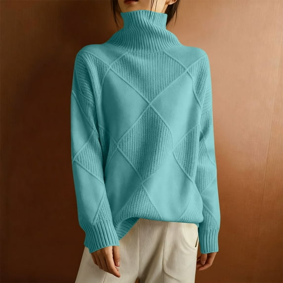 Ahabrexf Sweaters for Women,Women's Everyday Long Sleeved Knitted ...