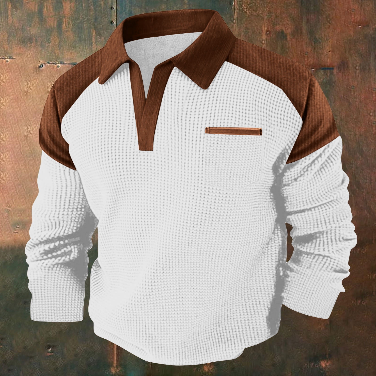 Ahabrexf Tee Shirts Mens, Long Sleeve Casual Top with Pocket for Everyday Versatility in Cool ...