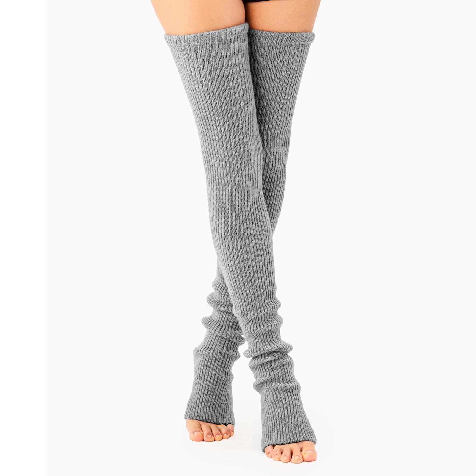 Ahabrexf Warm Socks for Women,Solid Color Knitted Yarn Over Knee Long ...