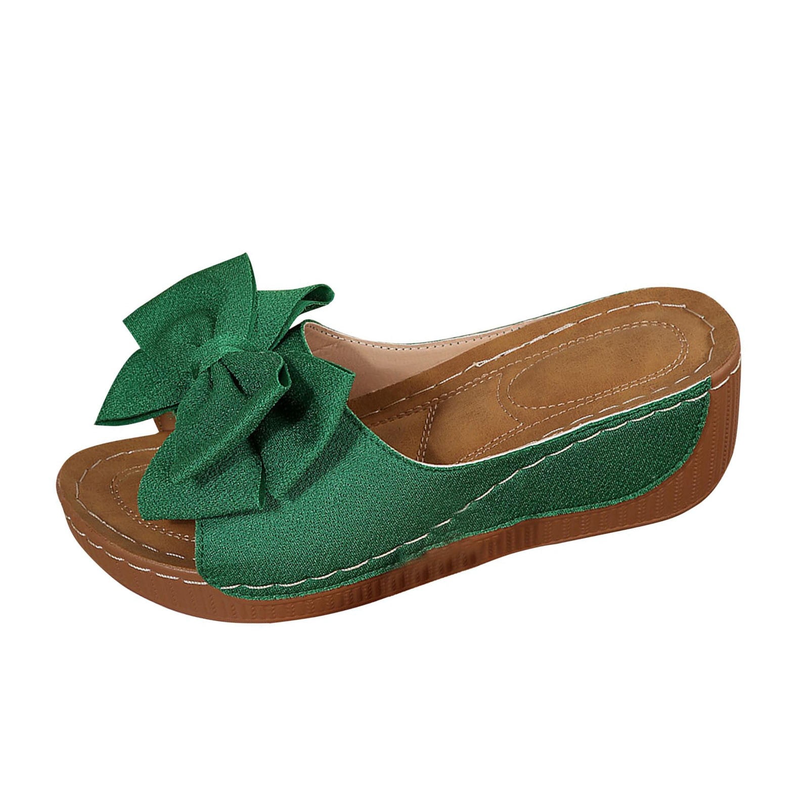 Ahabrexf Wedge Slippers for Women Peep Toe Thick Sole Summer Casual on ...