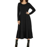 Ahabrexf Winter Dress for Women,Ladies' 2025 Fall Ribbed Knitted Crew ...