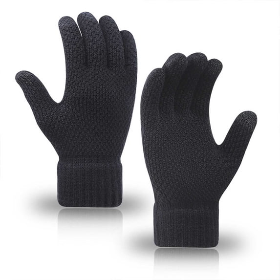 Ahabrexf Winter Gloves Women,Color Blocked Fingerless Thickened Wool ...