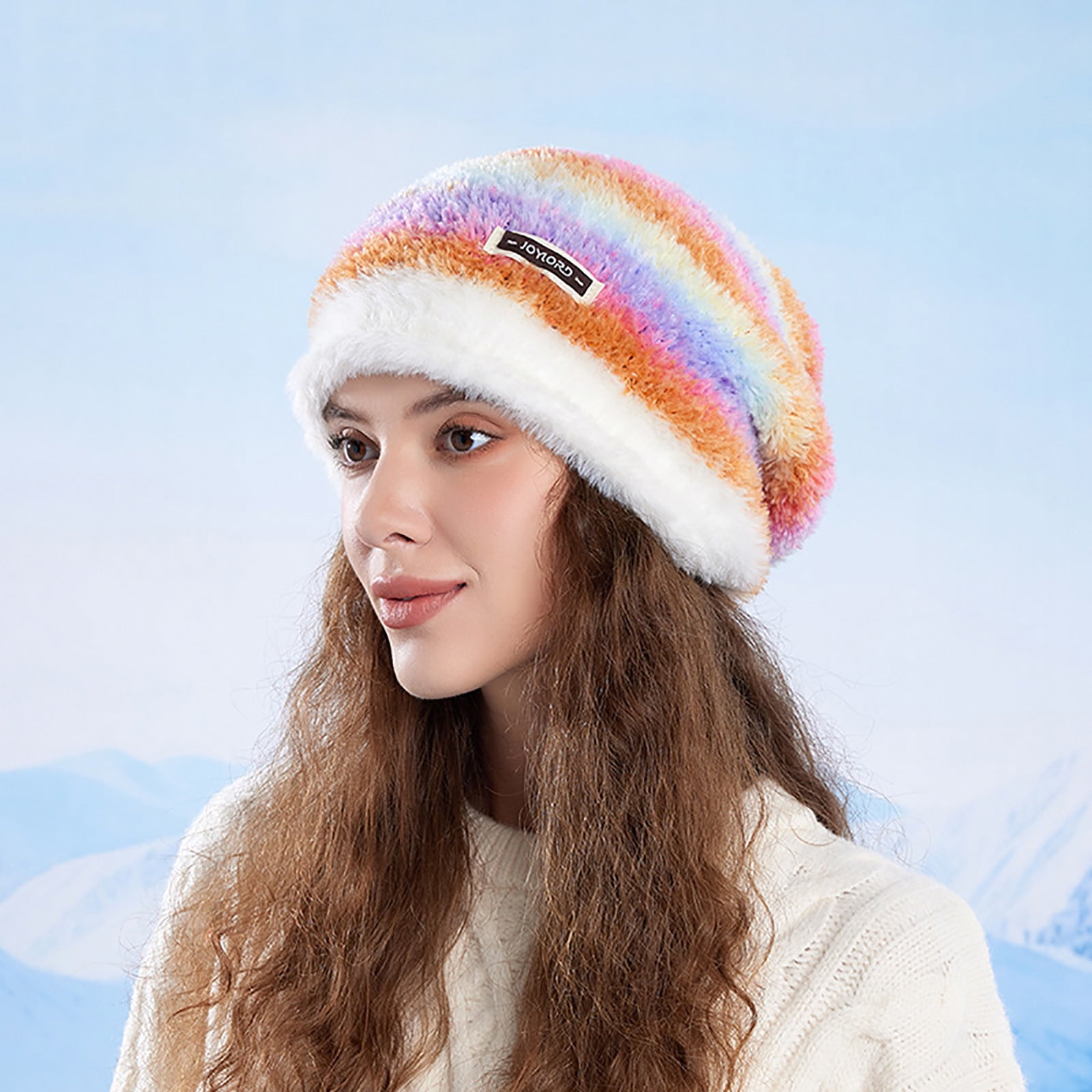 Ahabrexf Winter Hats for Women,Fashionable Gradient Color Knitted Cap ...