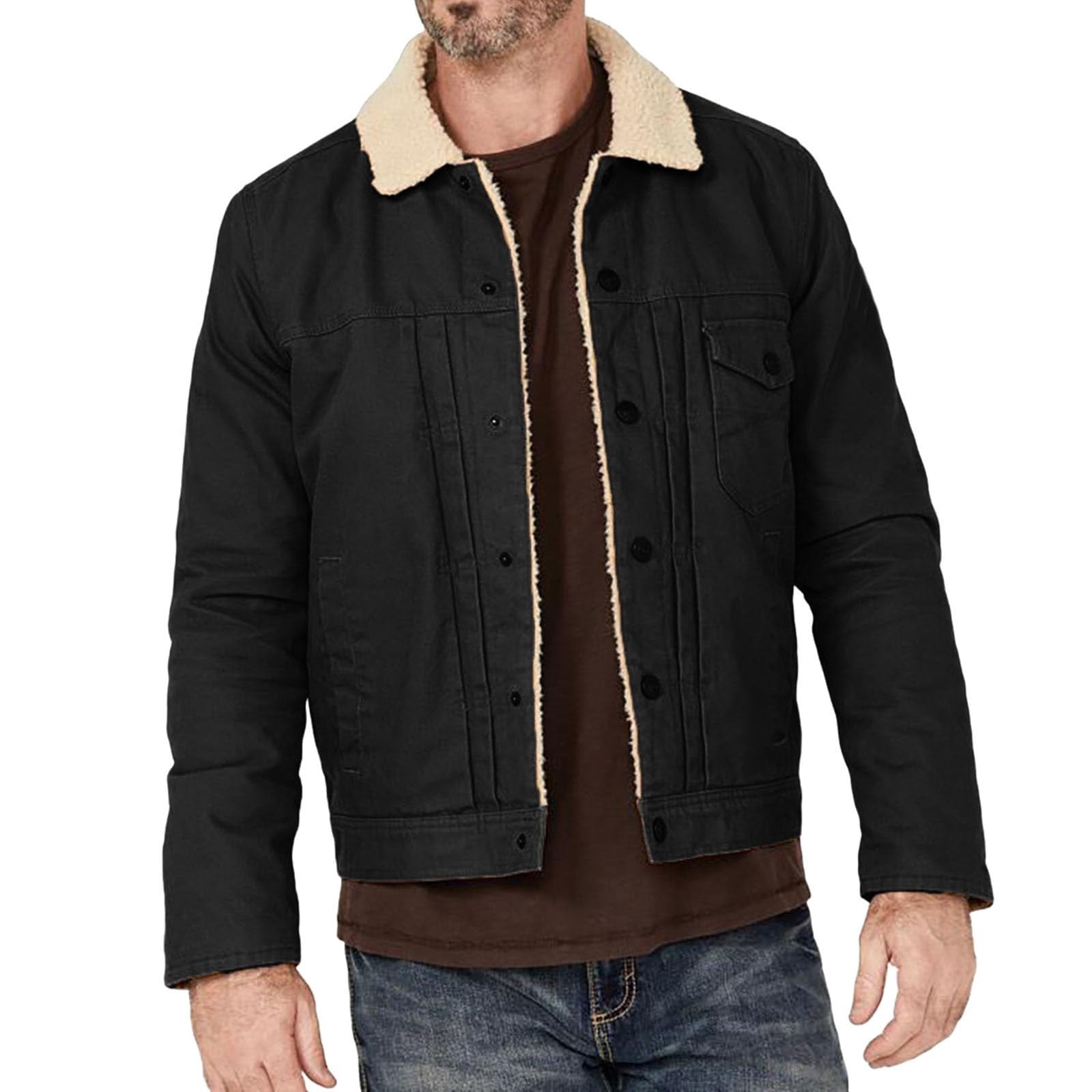 Ahabrexf Winter Jackets for Men, Men's Fashion Vintage Cozy Classic Hue ...