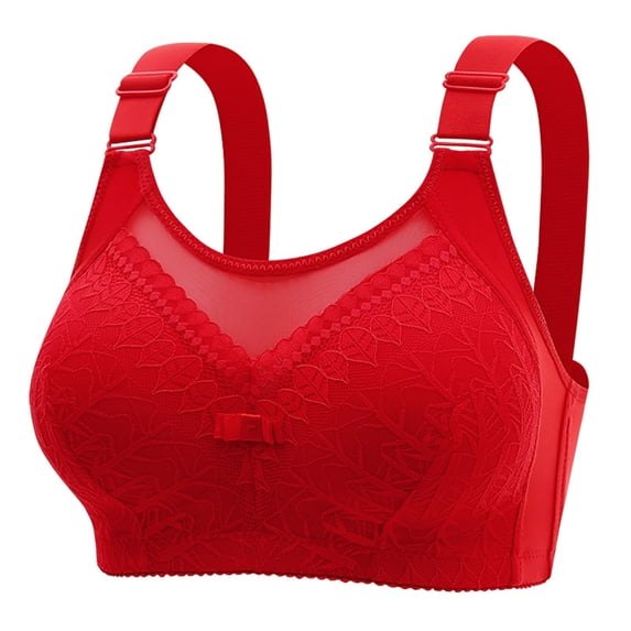 Ahabrexf Wireless Bra for Women, Front Button Closure Push Up Style ...