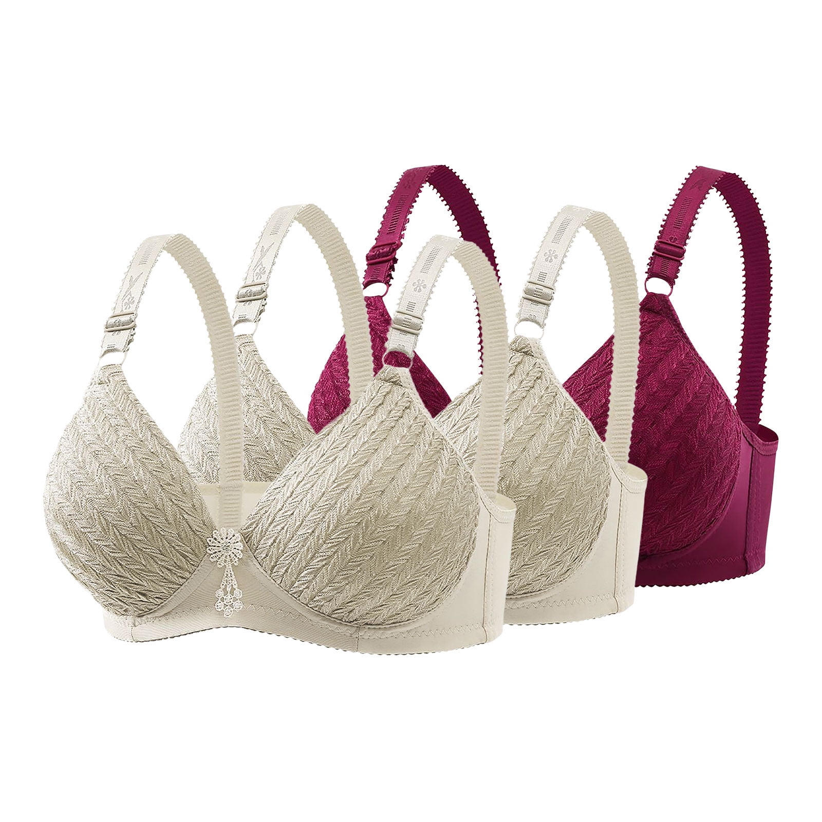 Ahabrexf Woman's Embroidery Back Buckle Thin Style Ventilate Bra ...