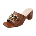 Ahabrexf Women's 3 Inch Heel Open Toe Plus Size Comfortable On Mule ...