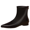 Ahabrexf Women's Ankle Boots Low Heel Pointed Toe British Style Side ...