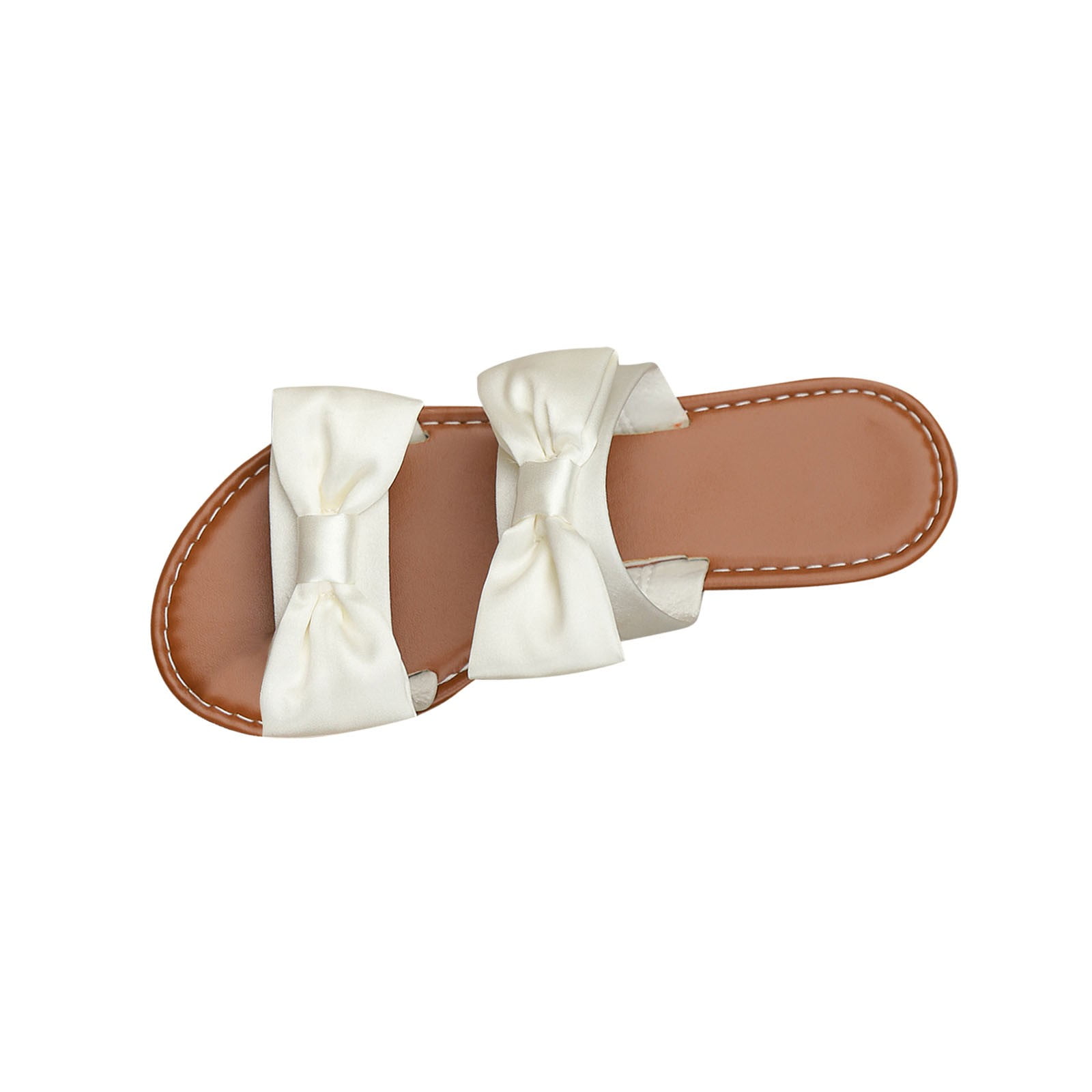 Ahabrexf Women's Beach Sandals on with Bow Polka Dot Print Cushioned ...