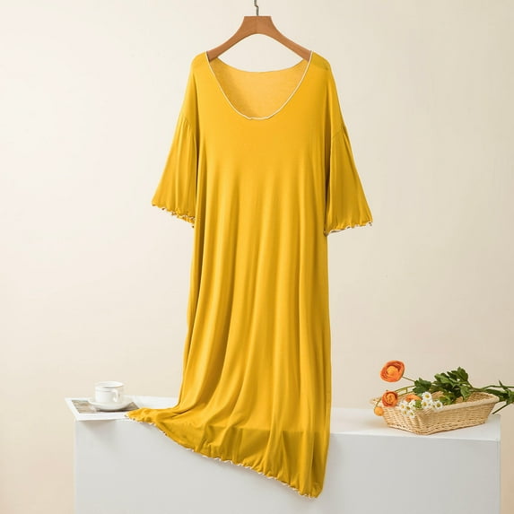 Ahabrexf Women's Casual Fashion Solid Color Round Neck Short Sleeve ...