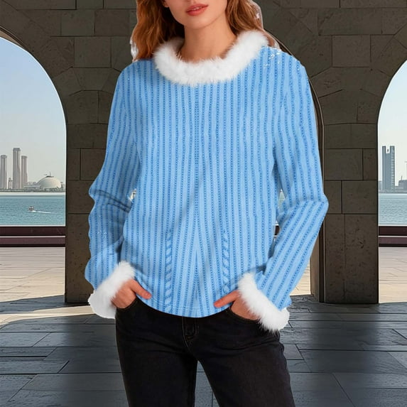 Ahabrexf Women's Christmas Tops,Ladies' Christmas Fashionable Loose ...