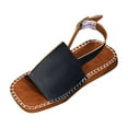 Ahabrexf Women's Flat Sandals Summer Open Toe Beach Slides Non Slip ...
