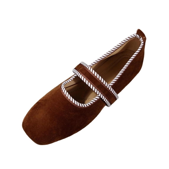 Ahabrexf Women's Mary Jane Flats, Low-Cut Velvet Loafers with ...