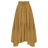 Ahabrexf Women's Renaissance High Waist Elastic Solid Color Skirt for ...