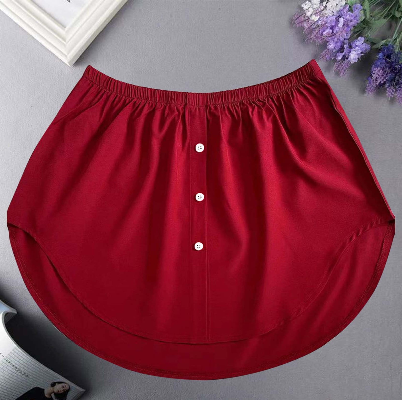 Ahabrexf Women's Shirt With Fake Hemline Hoodie With Fake Hemline And ...