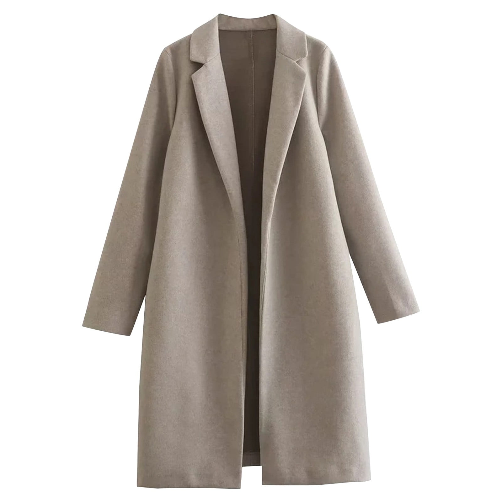 Ahabrexf Hooded Sweatshirt Women, Mid-Length Collared Wool Blend Long ...