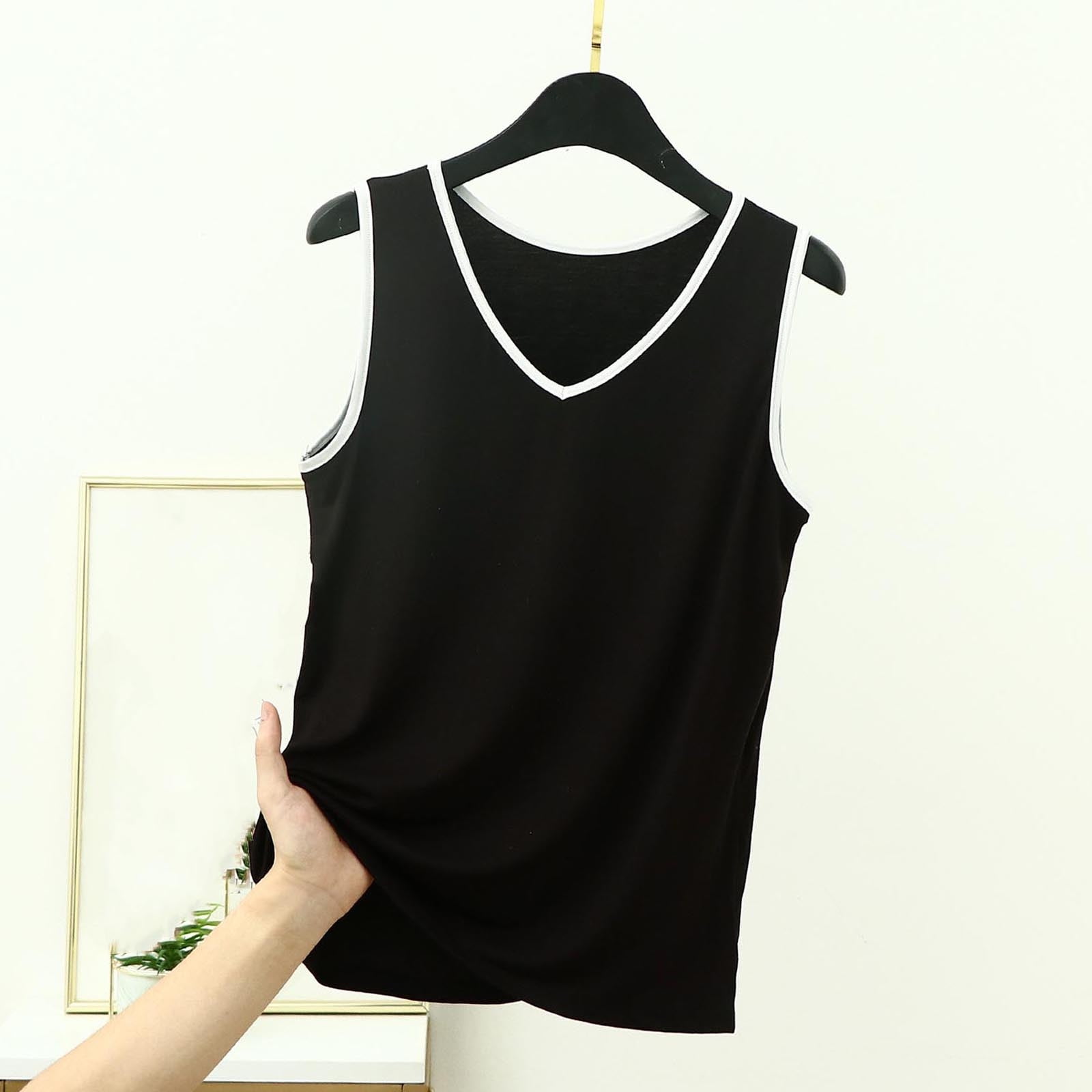 Ahabrexf Women's Tank Tops, Sleeveless Round-Neck Summer Essential in ...