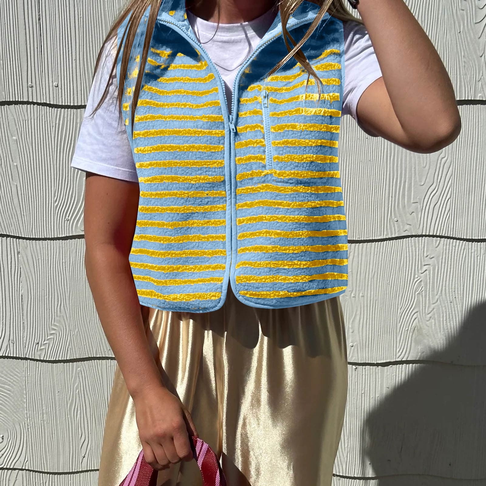 Ahabrexf Long Sweaters for Women, Plaid Printed Stand Collar Zipper ...