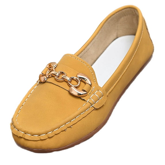 Ahabrexf Womens Loafers Casual Flats Round Toe Soft Sole Slip On Shoes ...