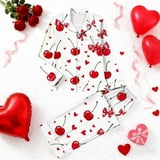 Ahabrexf Womens Pajama Sets,Casual Printed Long Sleeve Lapel Top and ...