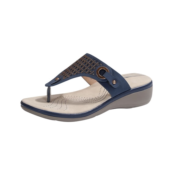 Ahabrexf Womens Slippers Casual Beach Shoes with 2in Heel Non Sole ...