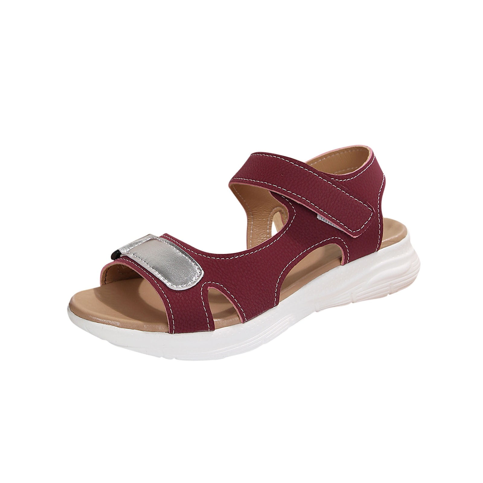 Ahabrexf Womens Wedge Sandals Casual Open Toe Summer Shoes with ...