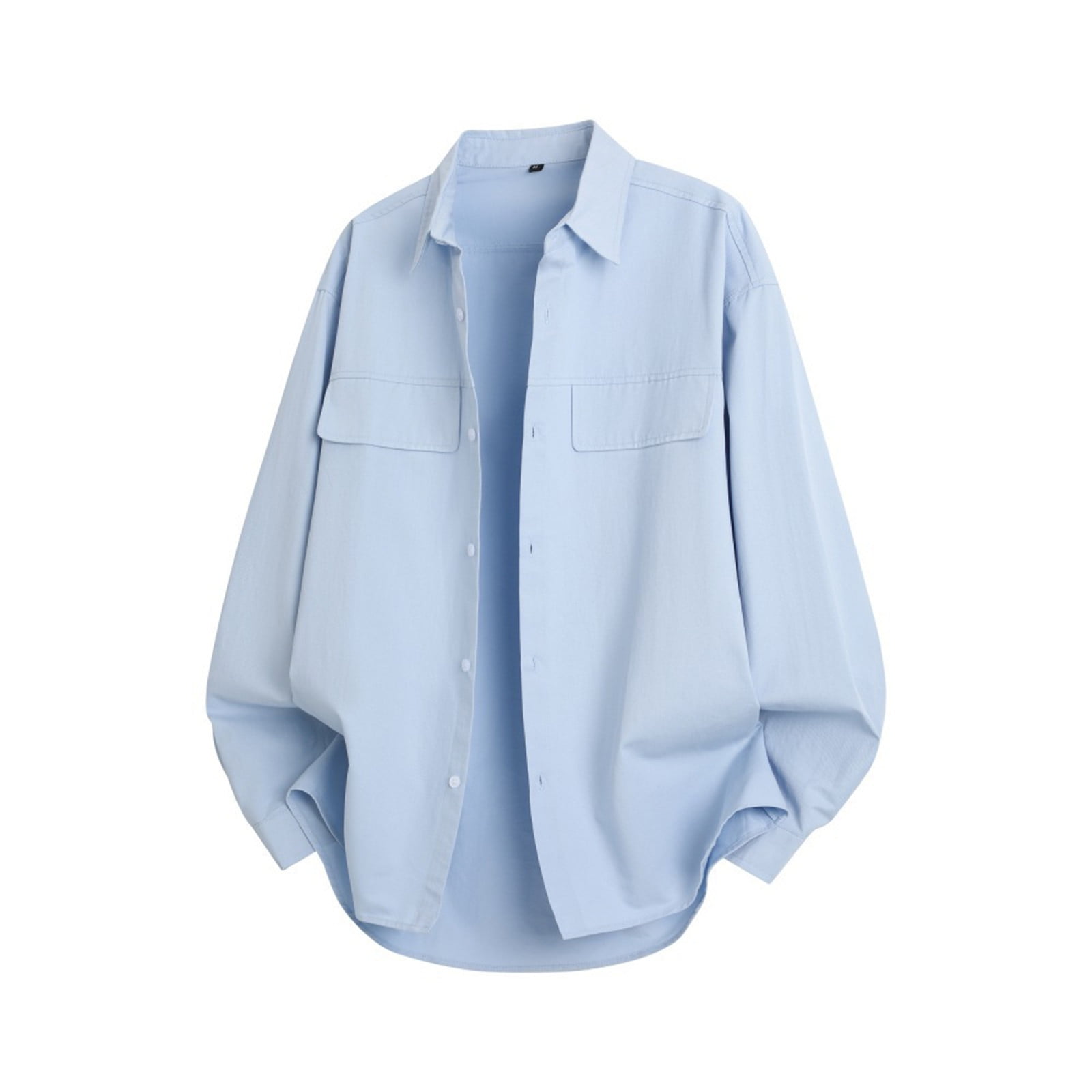 Ahabrexf Work Shirts for Men, Classic Button-Down Collar Long Sleeve ...
