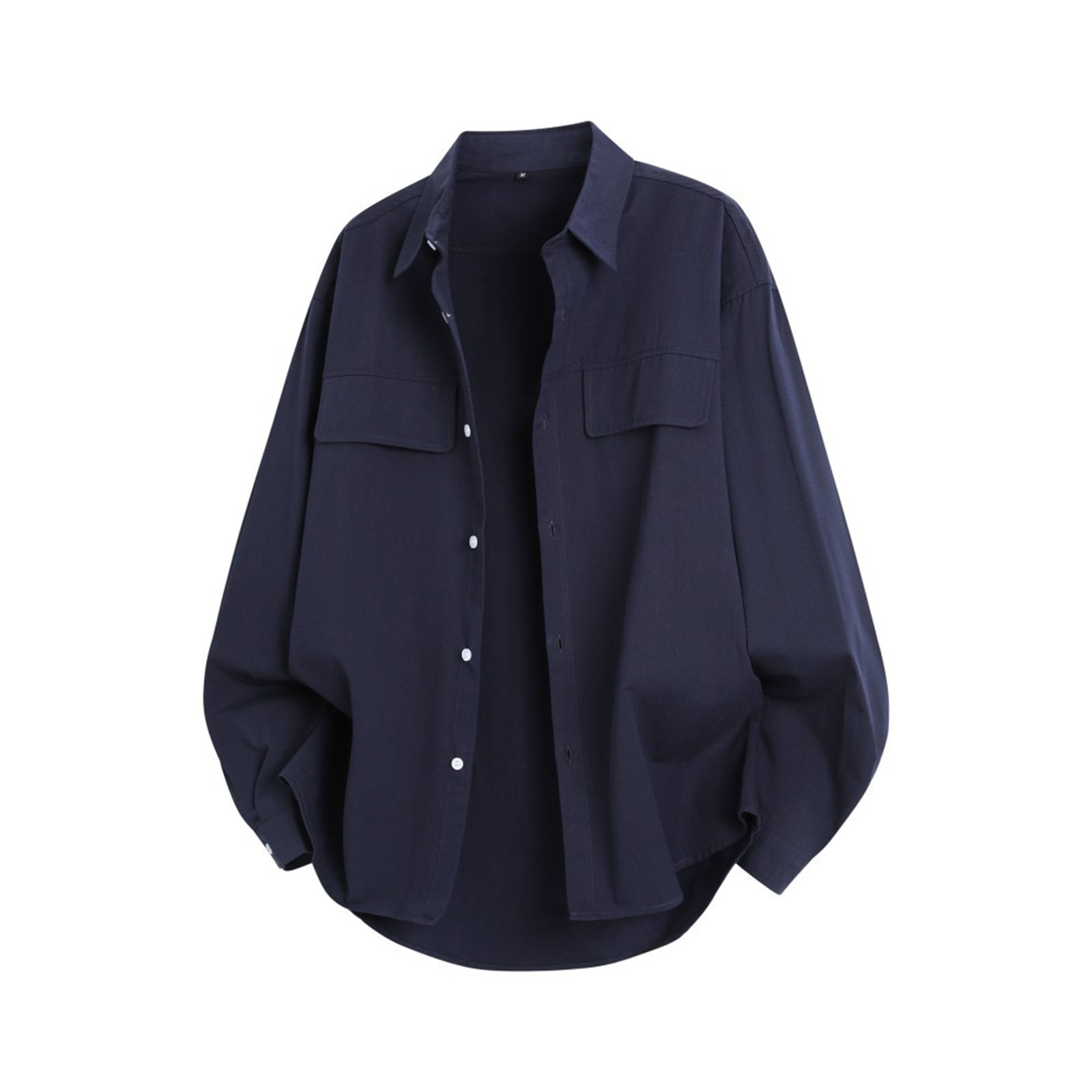 Ahabrexf Work Shirts for Men, Classic Button-Down Collar Long Sleeve ...