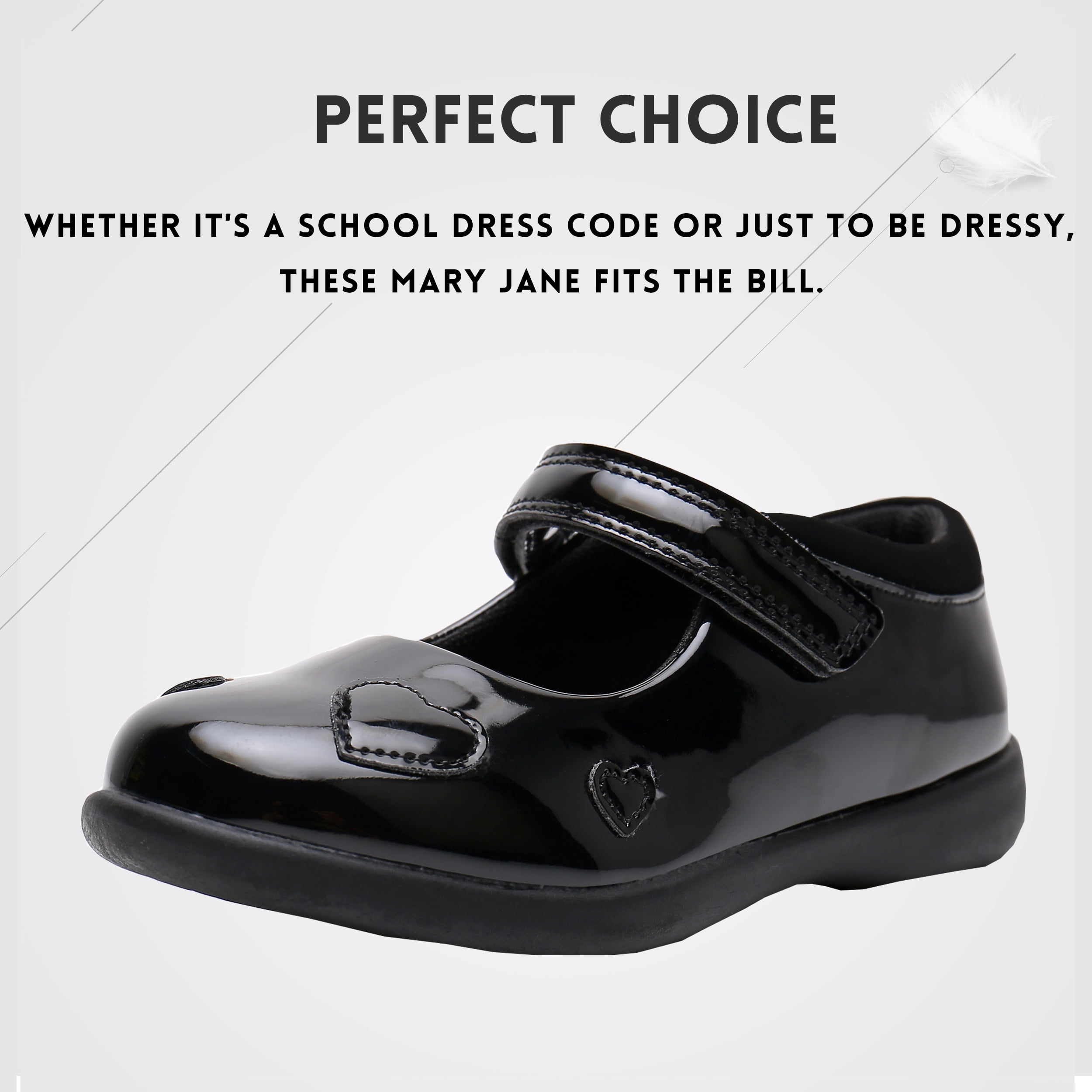 Ahannie Girl's Mary Jane Flats Oxford School Uniform Shoes Black Dress ...