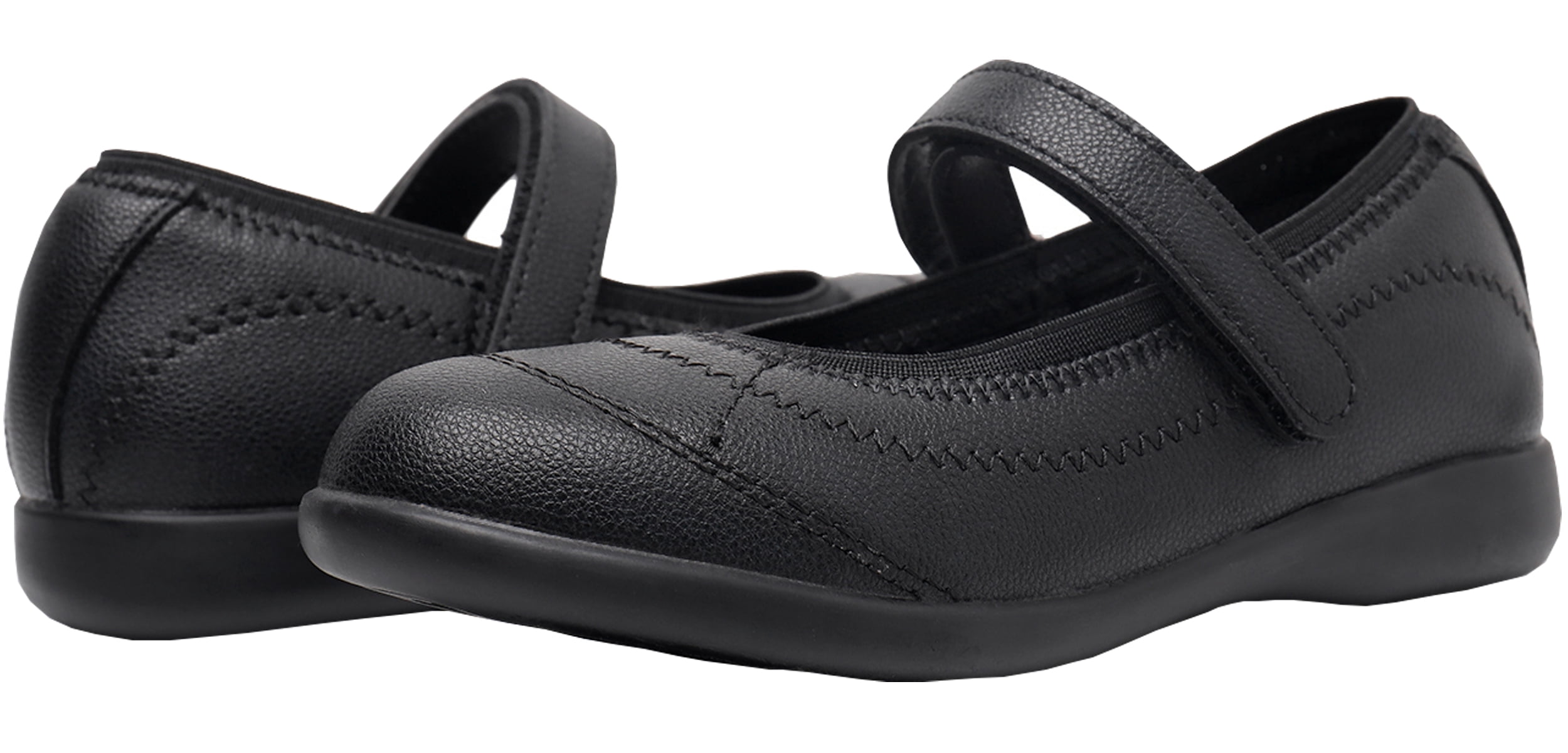 Ahannie Kids Girls Mary Jane, Toddler Girl Black Flat School Uniform ...