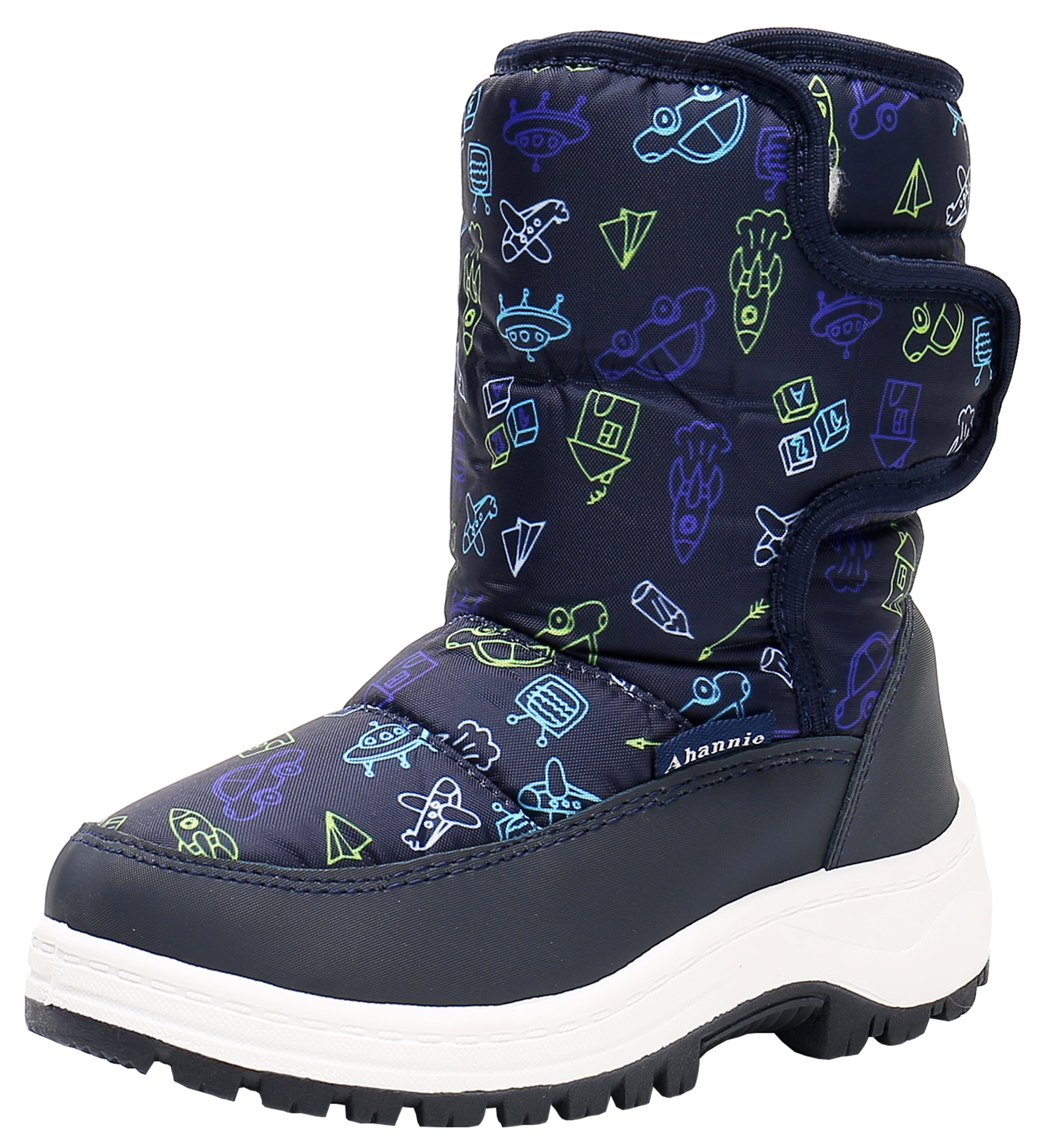 Ahannie Waterproof Youth Snow Boots, Warm Insulated Winter Outdoor ...