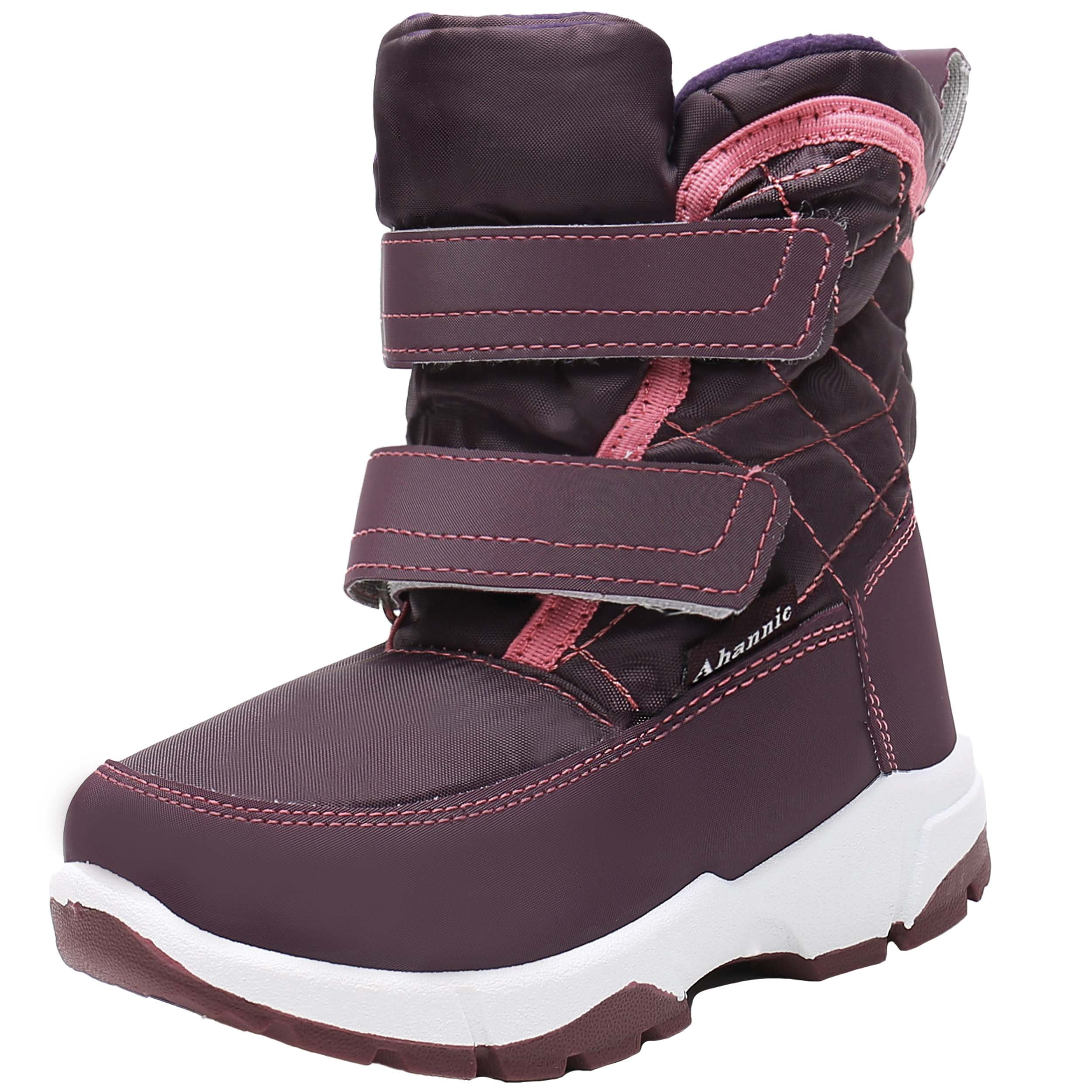 Ahannie Unisex-Child Warm Insulated Snow Boots, Kids Boys Girls Outdoor ...