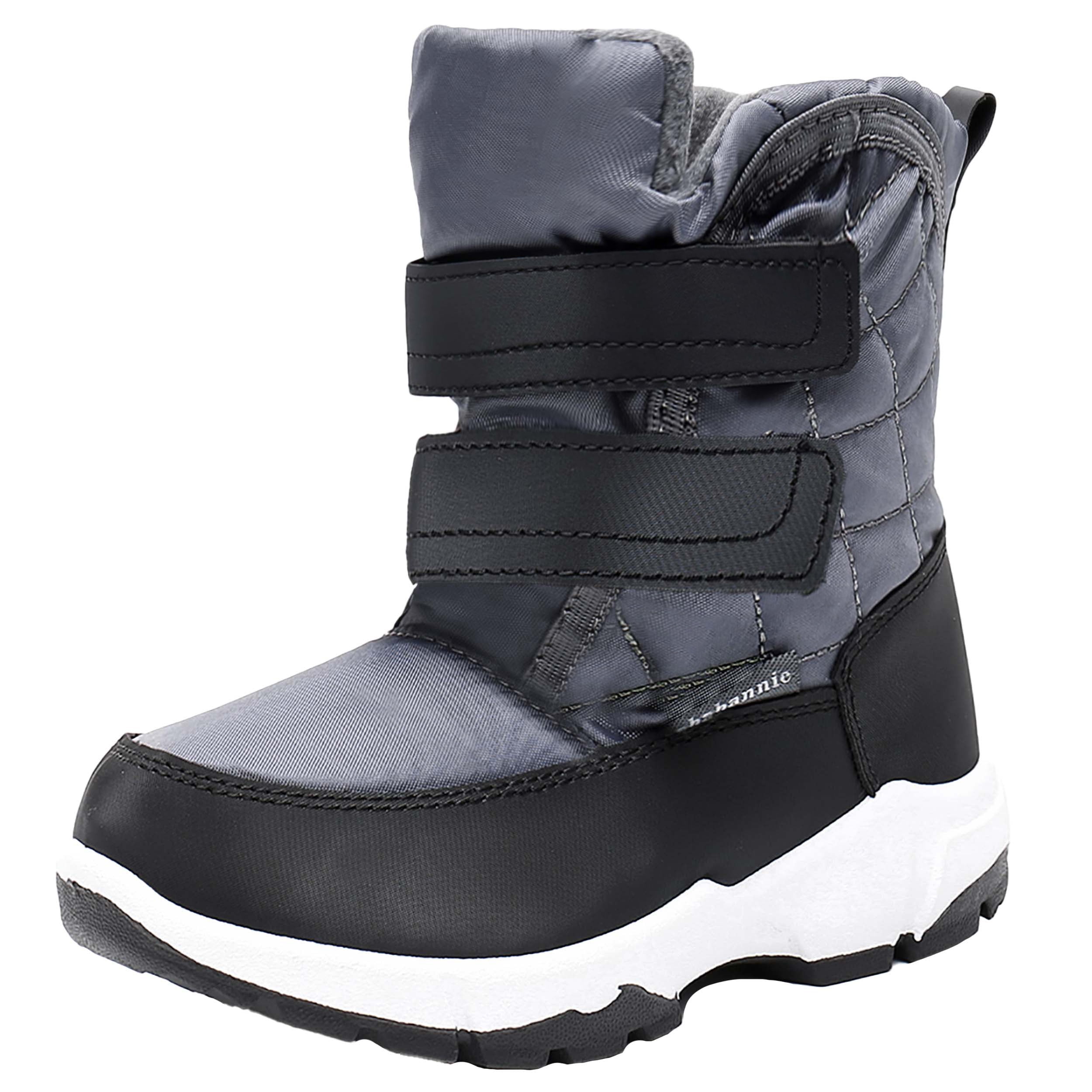 Ahannie Unisex-Child Warm Insulated Snow Boots, Kids Boys Girls Outdoor Winter Boots with Hook ...