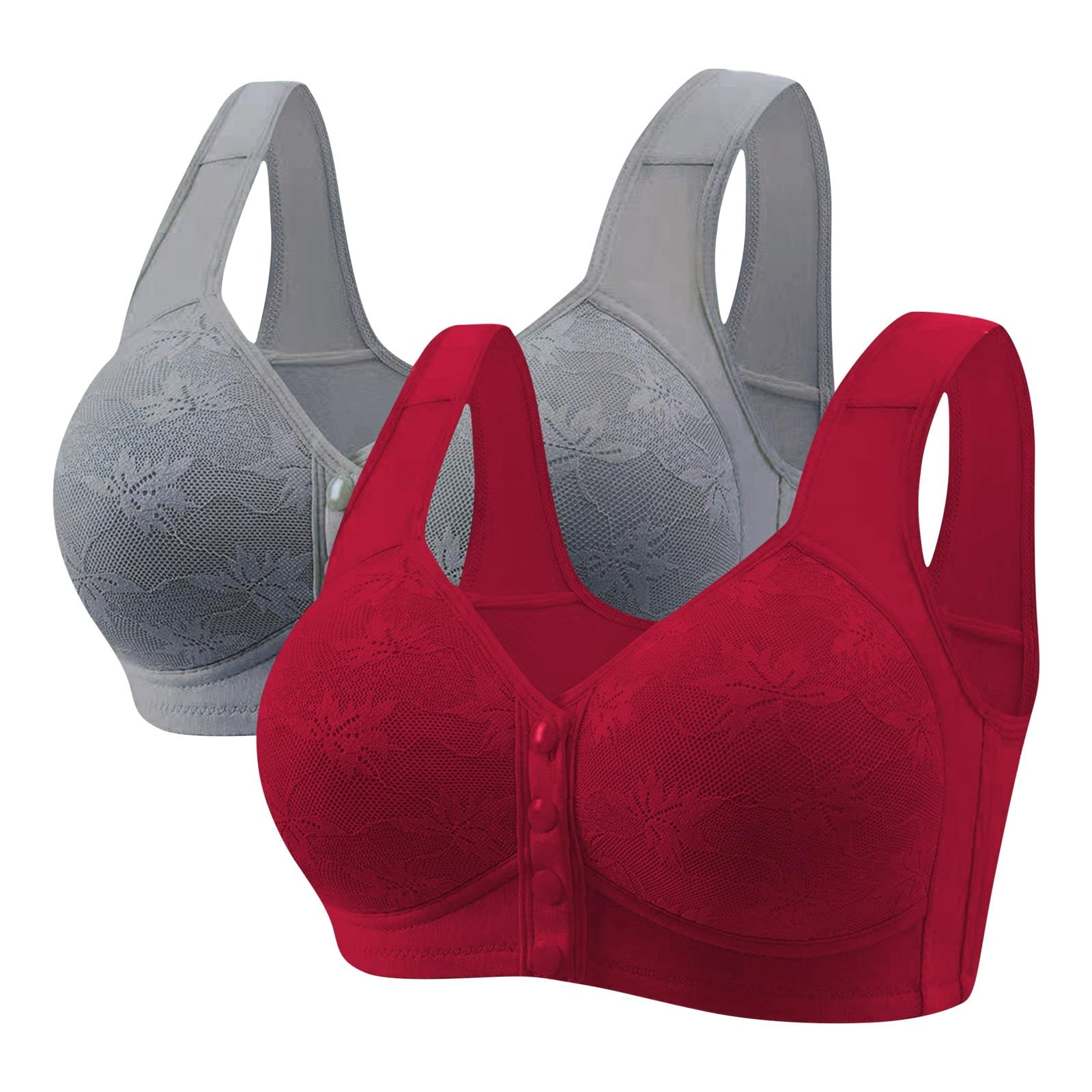 Ahdbta 2/3 Pack Daisy Bras for Older Women No Underwire Front Closure ...