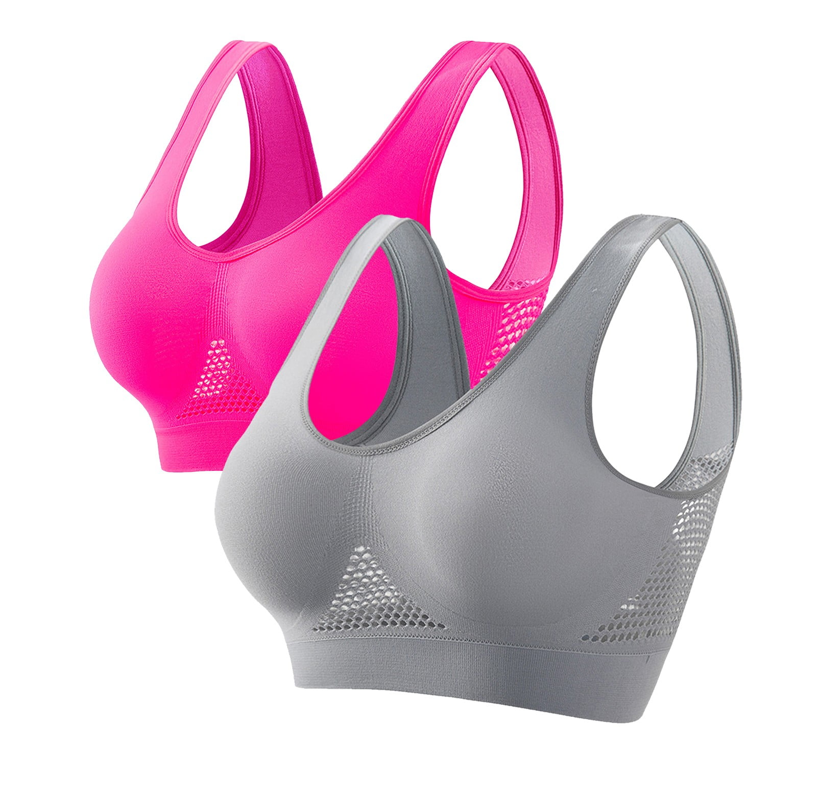 Ahdbta 2 Pack Sports Bras for Women Wirefree Mesh Breathable Underwear ...