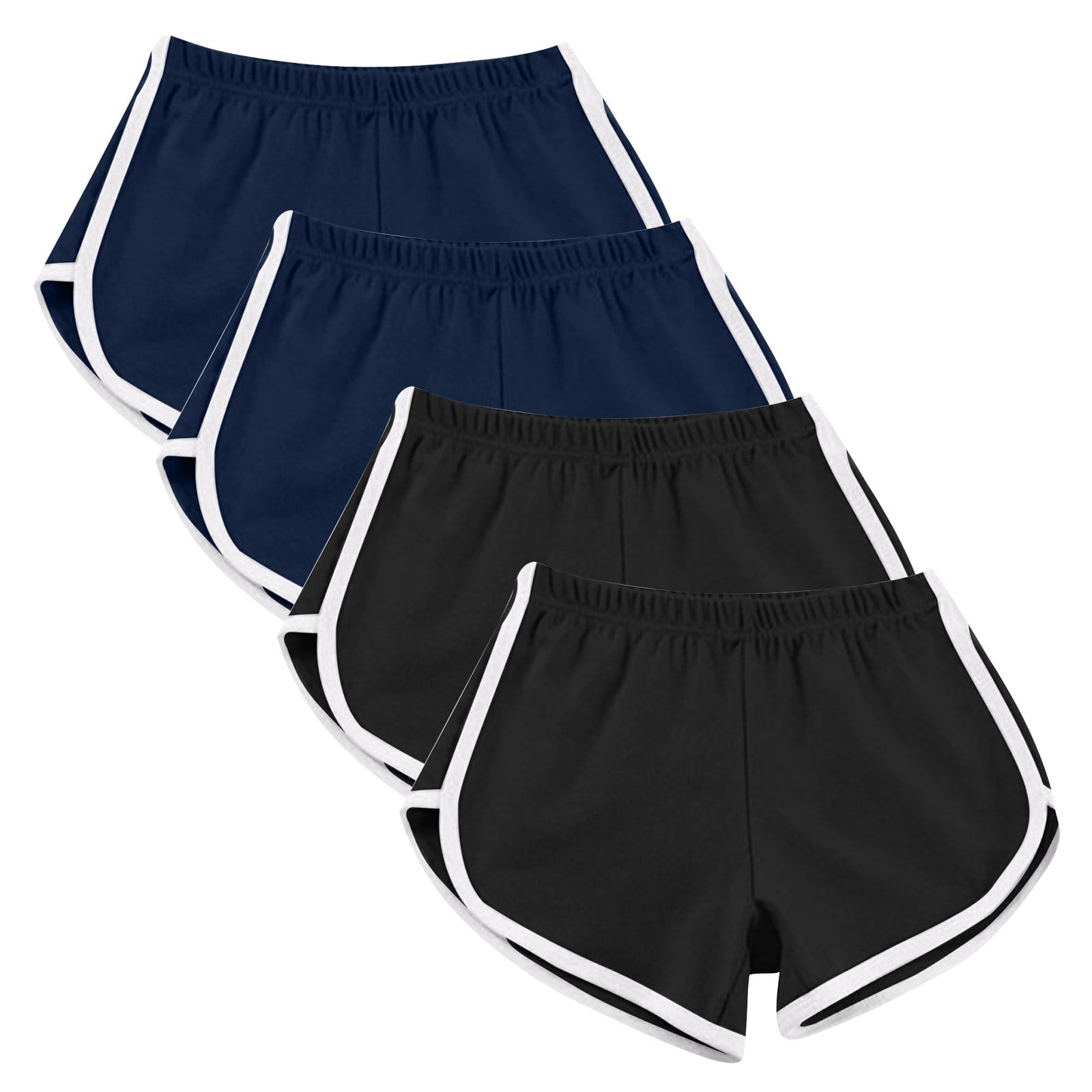 Ahdbta 4 Pack Women's Cotton Yoga Dance Short Pants Sport Workout Shorts Summer Athletic Cycling ...