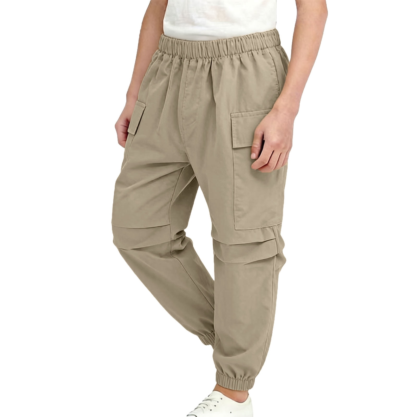 Ahdbta Cargo Pants for Boys Multiple Pockets Elastic Waist Childrens ...