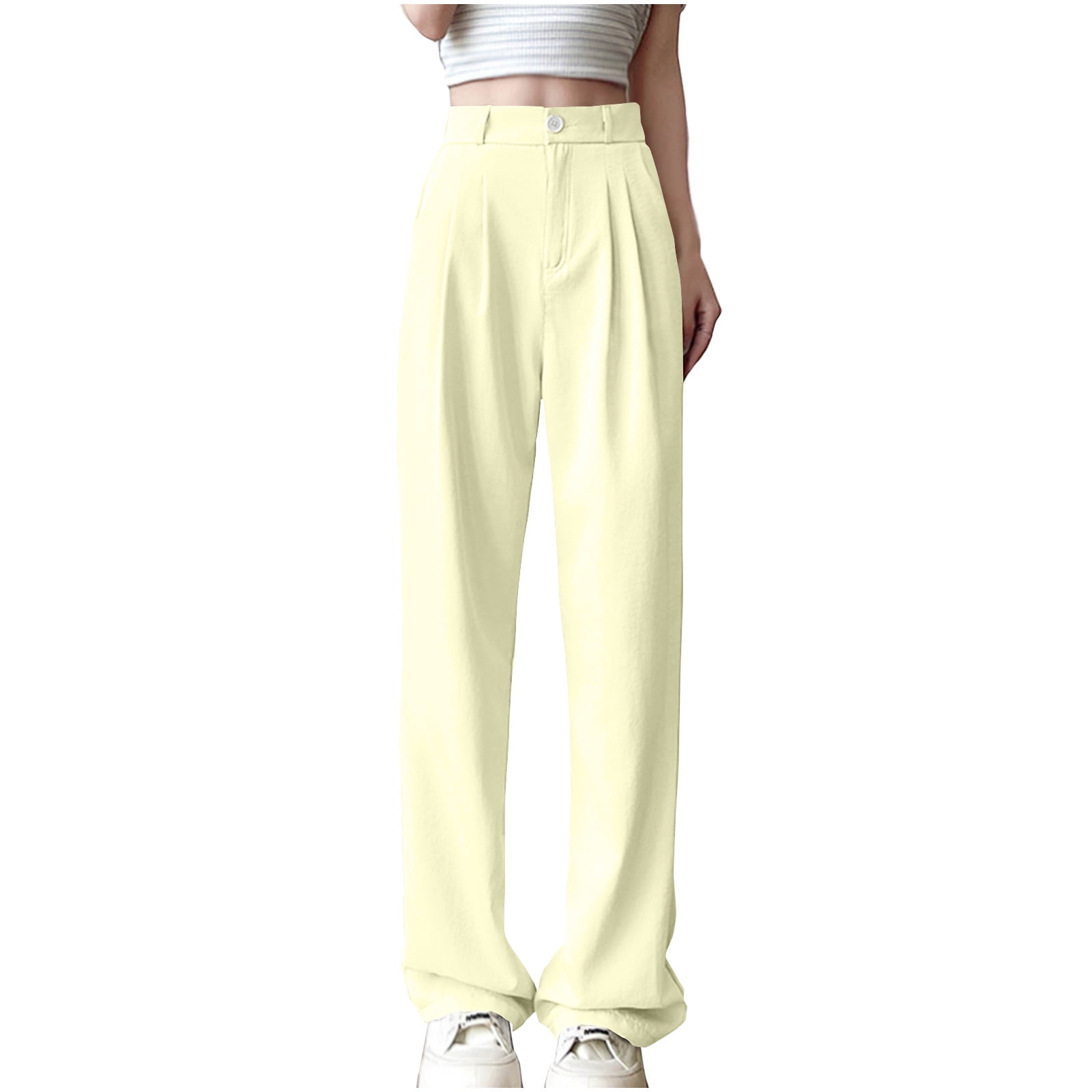 Ahdbta High Waisted Work Pants for Women Business Casual Slacks Office ...