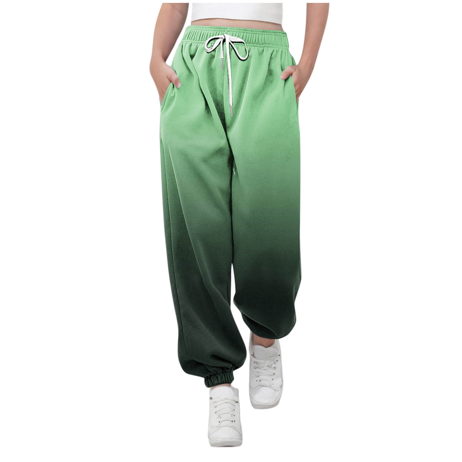 Ahdbta Kid Girls Boys Gradient Sweatpants High Waisted Drawstring ...