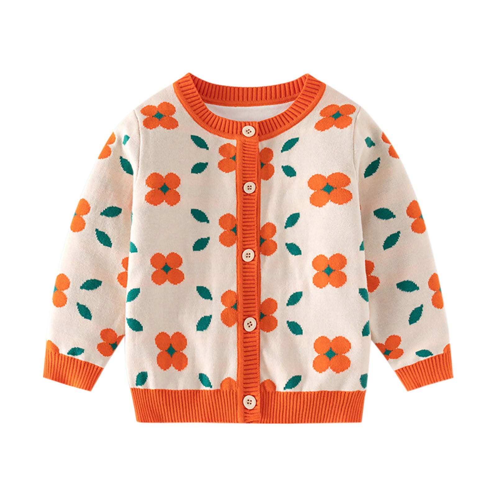 Ahdbta Toddler Girls Cardigan Sweaters Button Down Long Sleeve Knitted ...