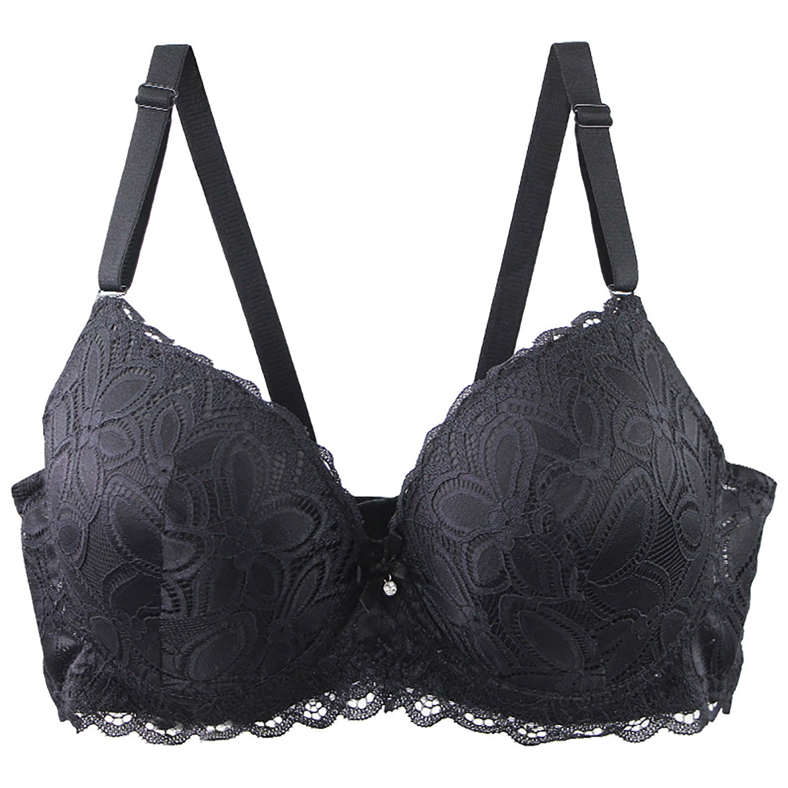 Ahdbta Women's Push Up Floral Lace Bra Comfort Deep Cup Underwire Bra ...