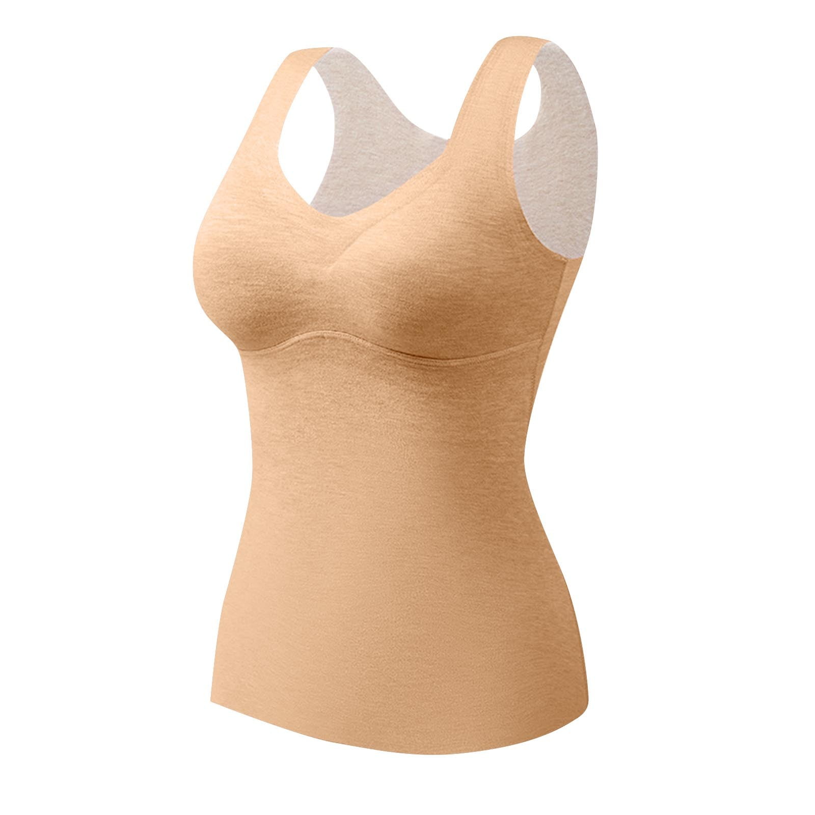 Ahdbta Women's Underwear Tops with Bulit-in-Bra Fleece Lined Fall ...