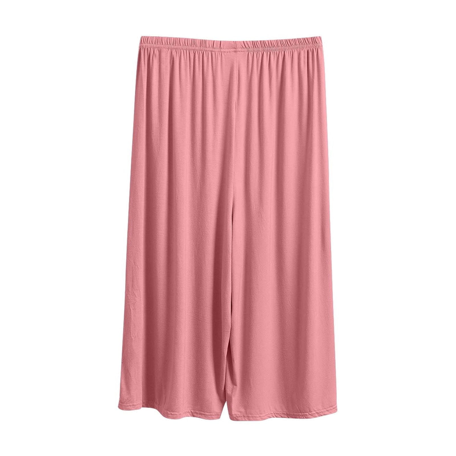 Ahdbta Womens Capri Pants Loose Yoga Pants Wide Leg Elastic Waist Soft ...