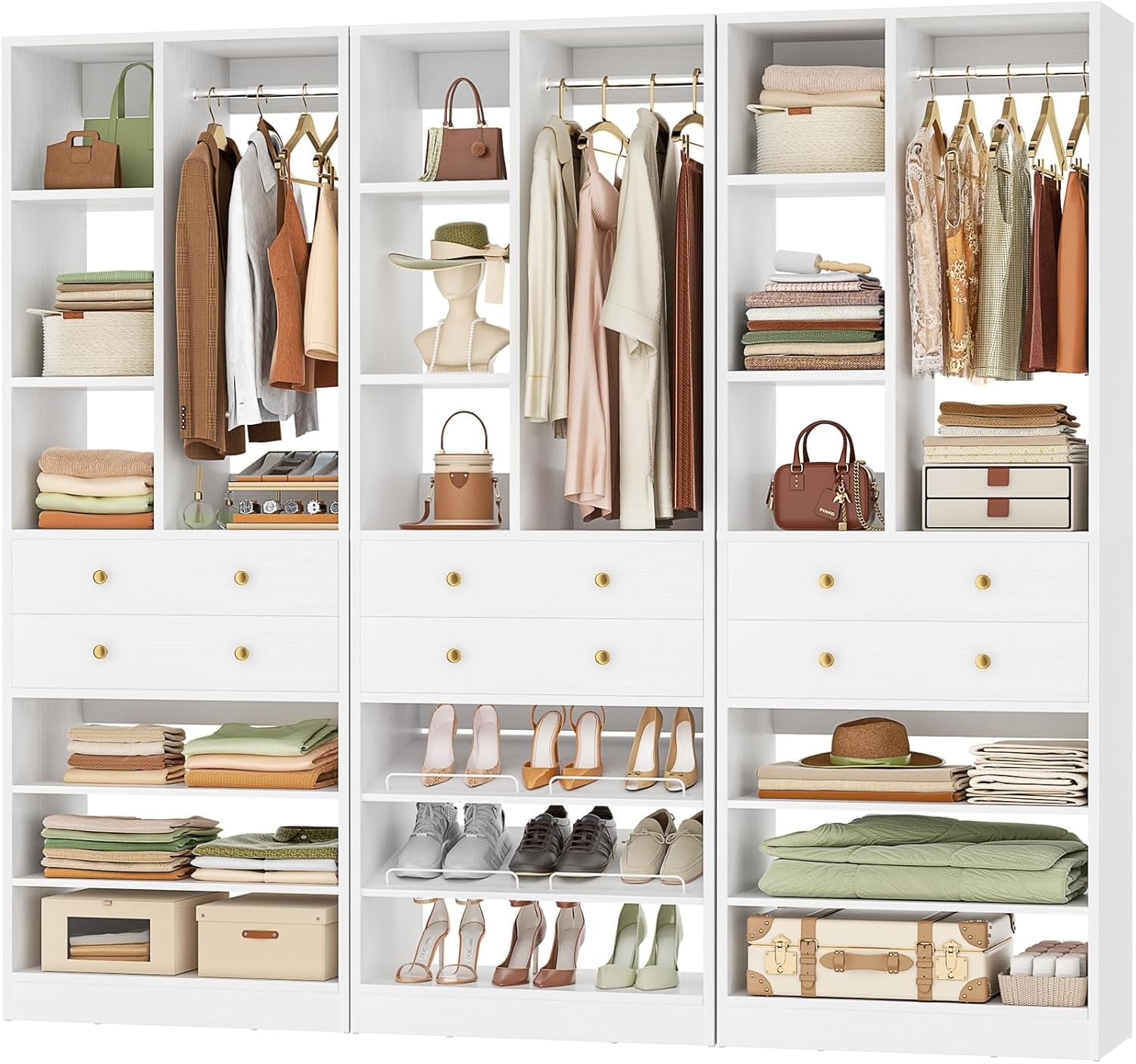 Aheaplus 7 FT (84") Closet Organizer System with Drawers & Shelves ...
