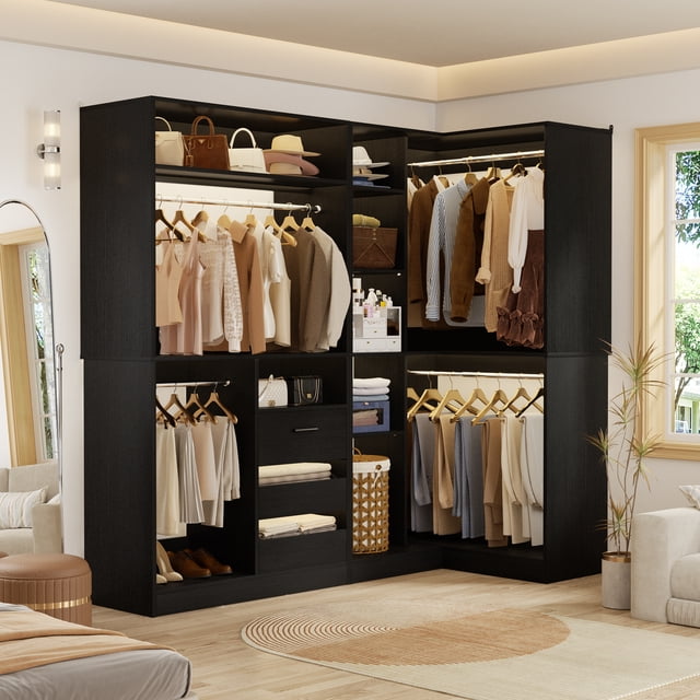 Aheaplus 72" Closet System - 6 Drawers, 4 Rods! Use in Wardrobe/Corner ...