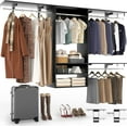 Aheaplus 8FT Hanging Closet System, 96 Inch Closet Organizer System ...