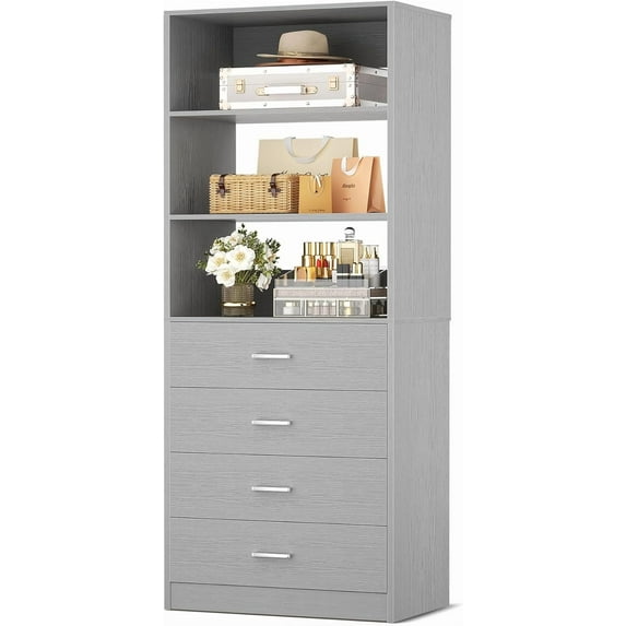 Aheaplus Closet Drawers System, 21.3" Wood Closet Organizer System with ...