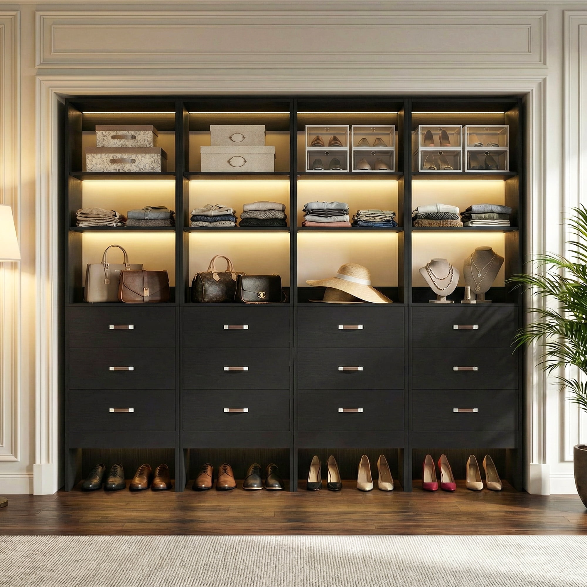 Aheaplus Family Ultimate Pack: 4x 96" Closet Systems | 12 Hanging Rods ...