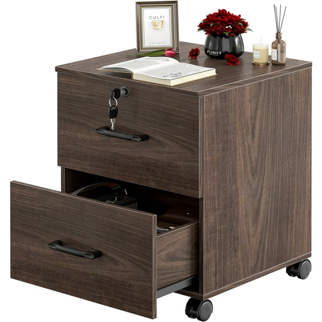 Aheaplus Two Drawers File Cabinet with Wheels, Rolling End Table Side ...